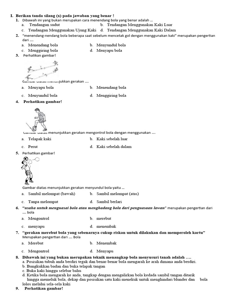 Soal Pas Pjok Kelas V 2023 | PDF