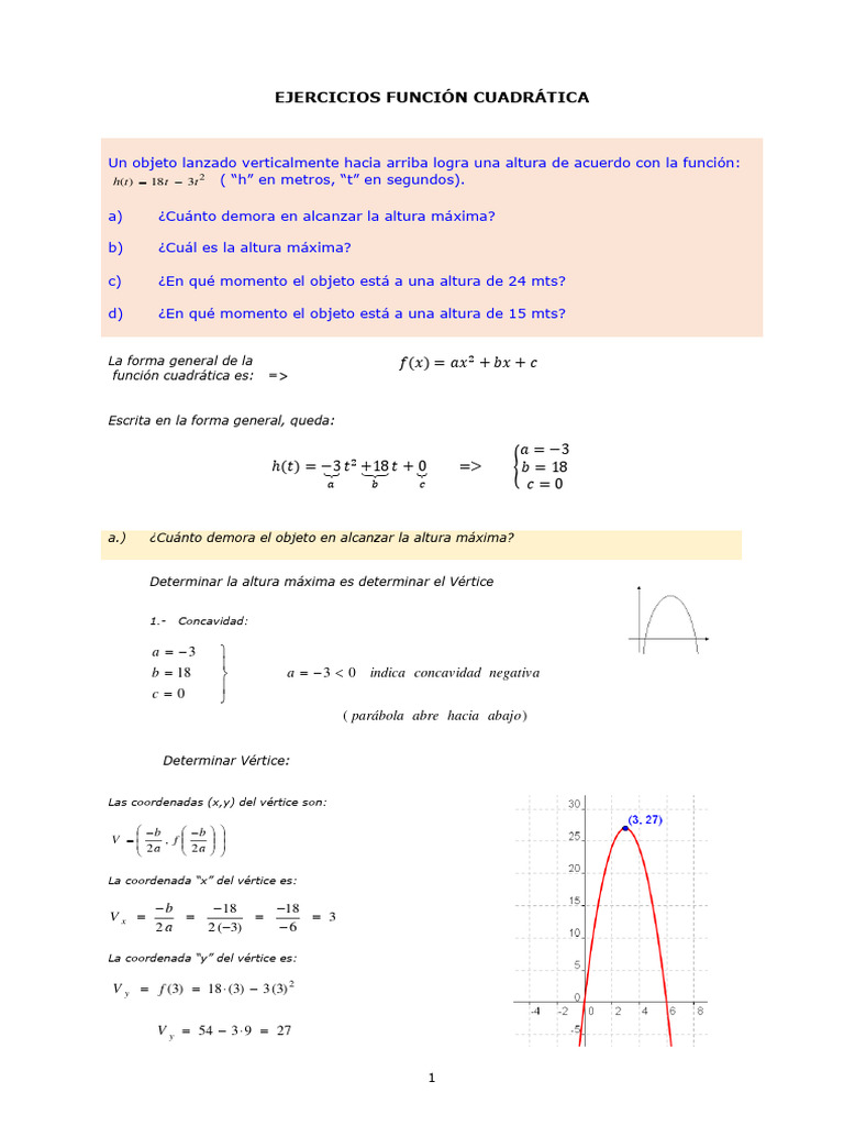 Ejerc Func Cuadratica 2023 | PDF | Geometría | Álgebra