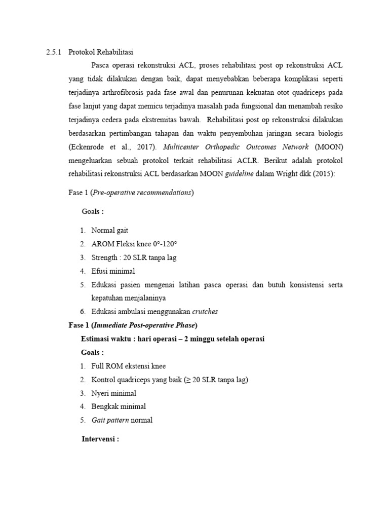 Protokol Rehabilitasi Aclr Pdf