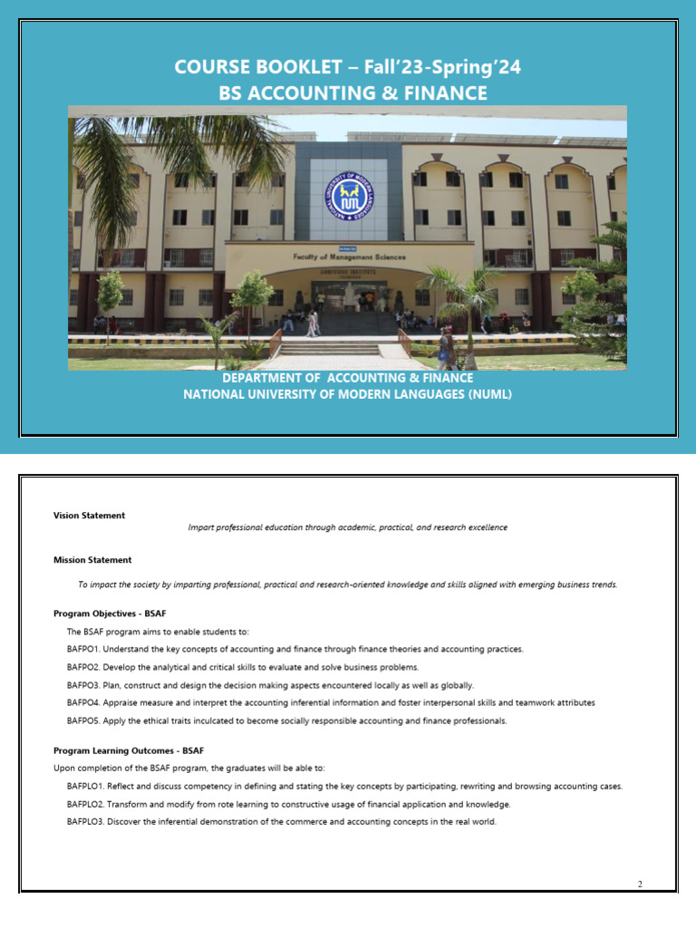 Bsaf Course Booklet Fall 2023 | PDF | Debits And Credits | Business