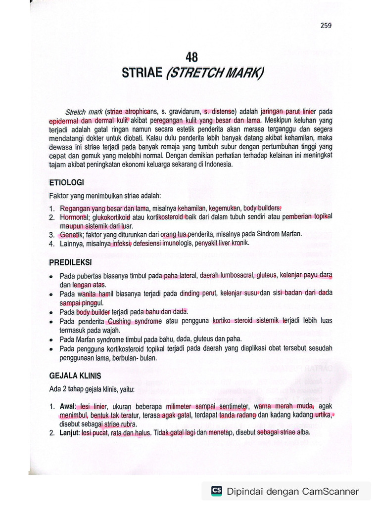 Rangkuman Striae Dan Selulit | PDF