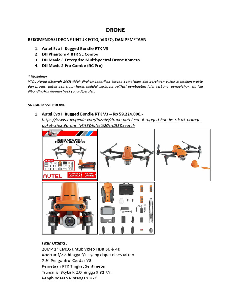 Rekomendasi Drone Terbaik untuk Pemetaan | PDF