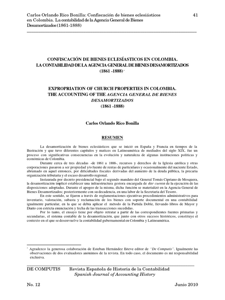 Confiscacion de Bienes Eclesiasticos en | PDF | Iglesia Católica