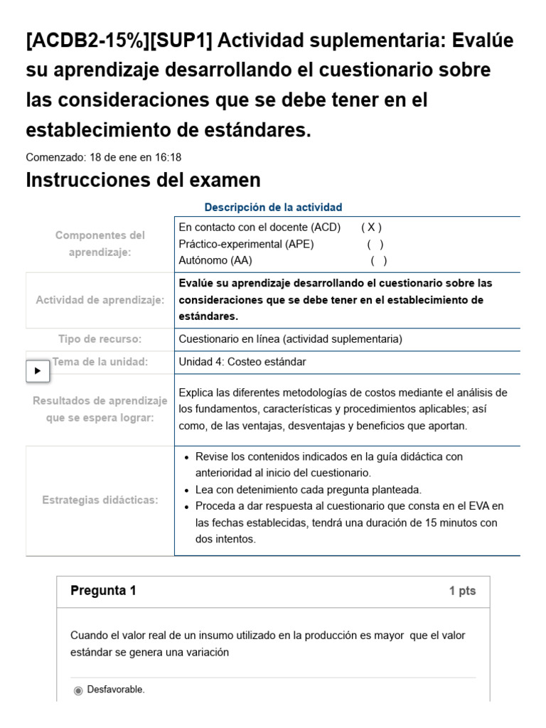 Examen - (ACDB2-15%) (SUP1) Actividad Suplementaria - Evalúe Su ...