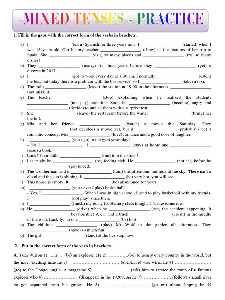 Mixed Tense Practice | PDF