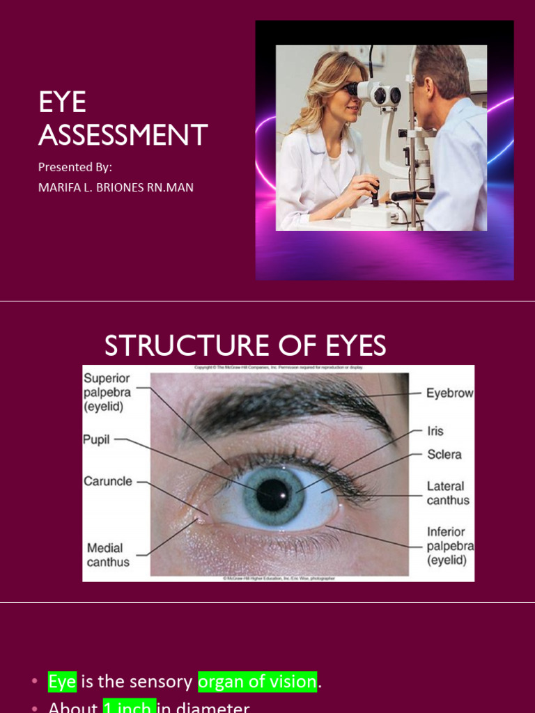 Week 3 or 4 Eye Assessment Health Assessment | PDF | Visual Acuity ...