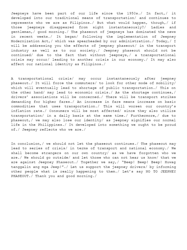 Jeepney Phaseout | PDF