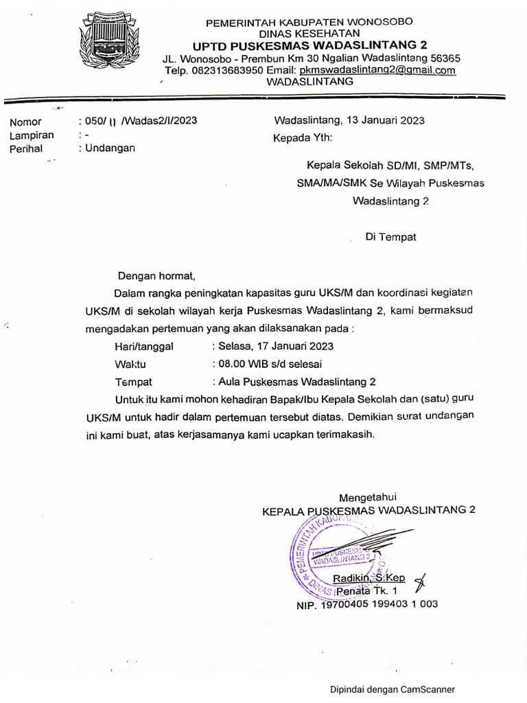 Undangan UKS Korwil PPAI | PDF