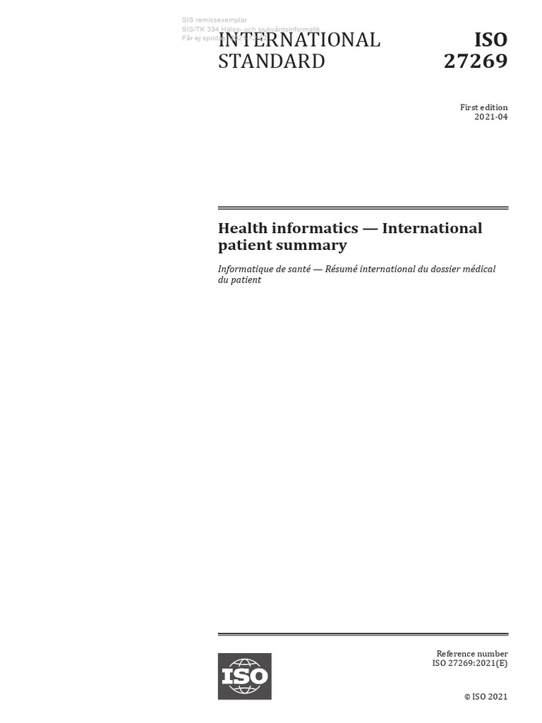 Iso 27269 2021 | PDF | Health Care | International Organization For ...
