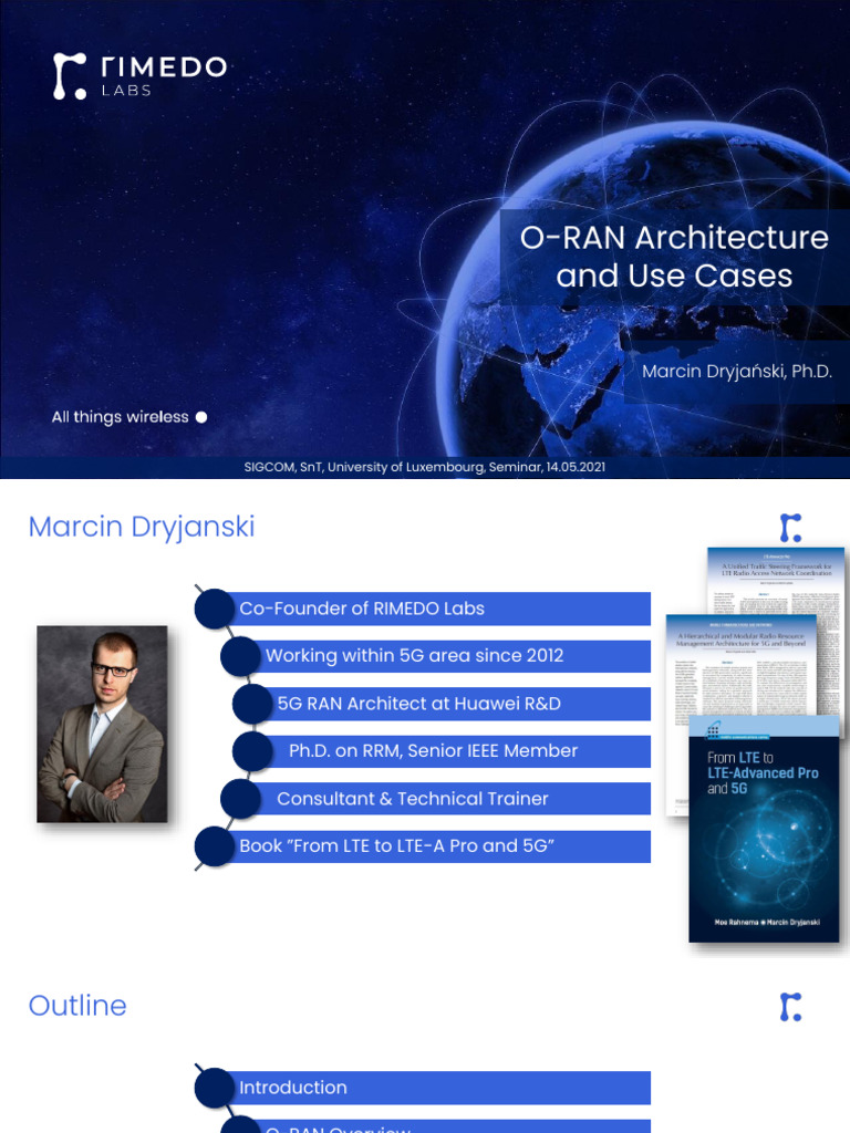 O RAN - Seminar 1 | PDF | Computer Network | Quality Of Service