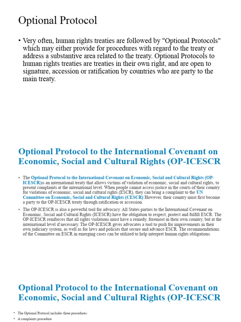 Optional Protocol | PDF | Treaty | Human Rights