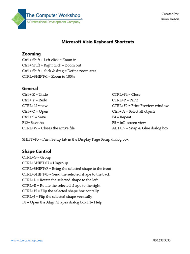 Microsoft Visio Keyborad Shortcuts | PDF