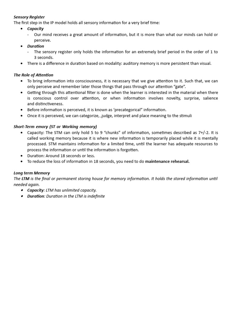 Sensory Register | PDF | Memory | Senses