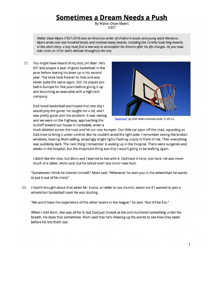 6thgradeela Sometimes A Dream Needs A Push | PDF