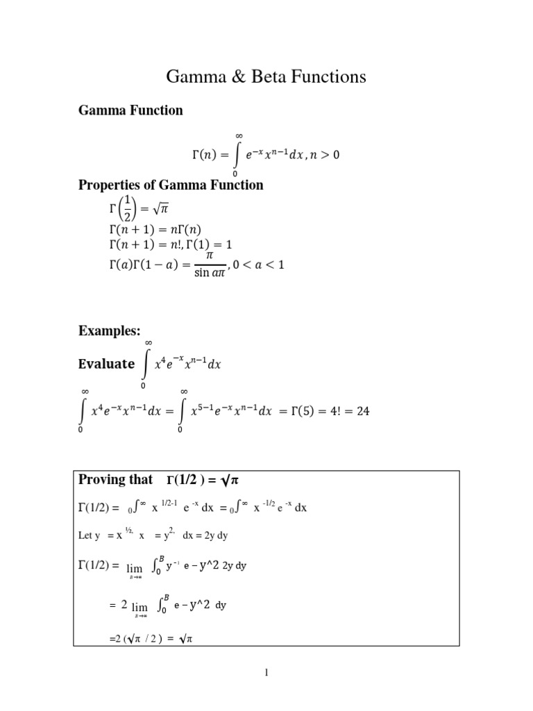 1586746631GAMMA BETA FUNCTIONS | PDF | Special Functions | Complex Analysis
