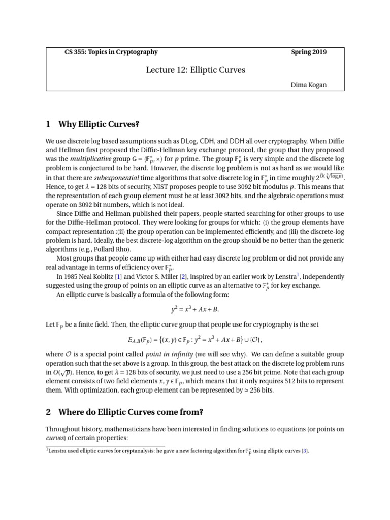 Lec 12 | PDF | Group (Mathematics) | Equations