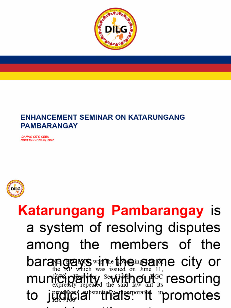 Basics of Katarungang-Pambarangay | Download Free PDF | Oath Of Office ...