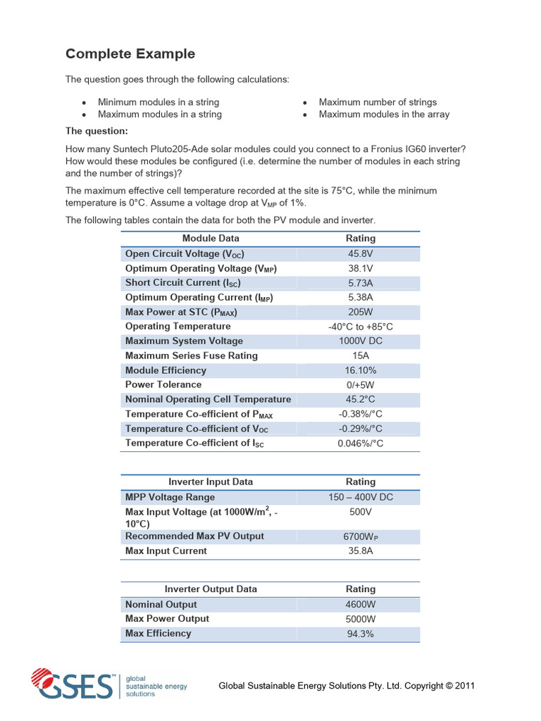 Complete Example | PDF | Solar Panel | Photovoltaics