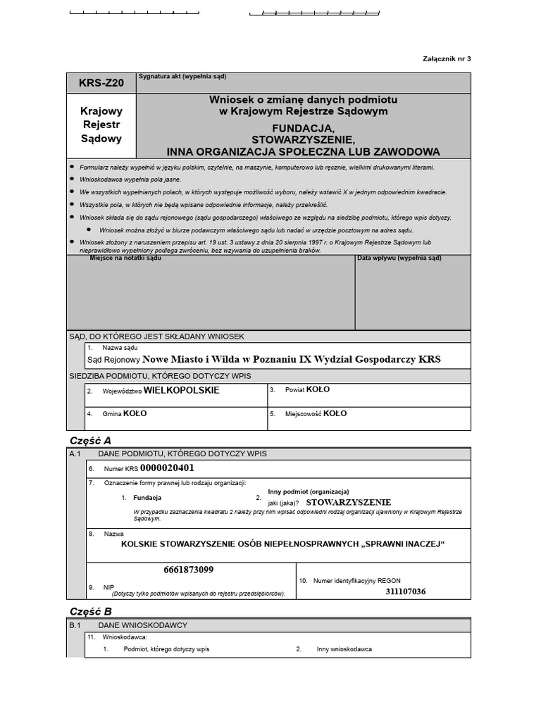 Zał NR 3 KRS-Z20 | PDF