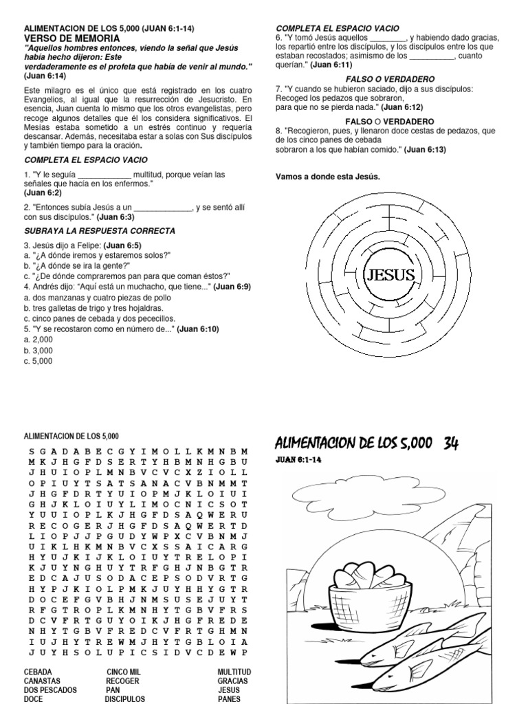 34 Alimentacion de Los 5,000 34 | PDF | Jesús | Creencia religiosa y ...