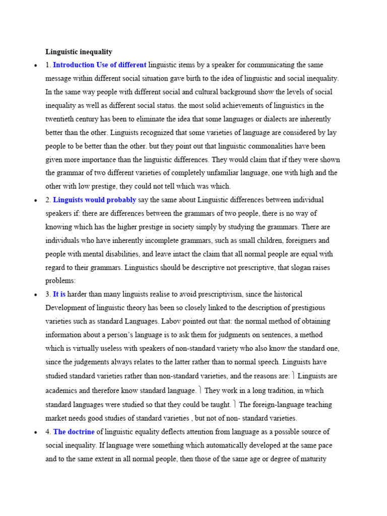 Linguistic inequality | PDF | Linguistics | Stereotypes