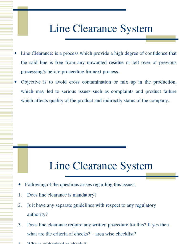 Line Clearance System | PDF | Packaging And Labeling | Food And Drug ...