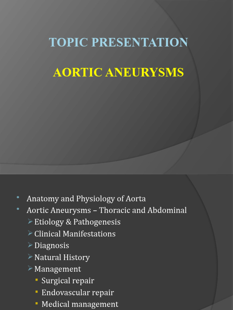 Aortic Aneurysm-Dr Abhishek | PDF | Aorta | Angiology