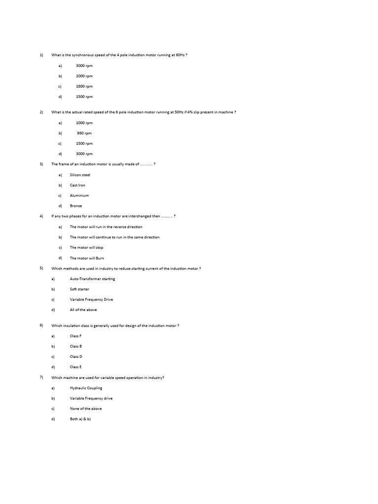 Test Paper | Download Free PDF | Pressure Measurement | Electric Motor