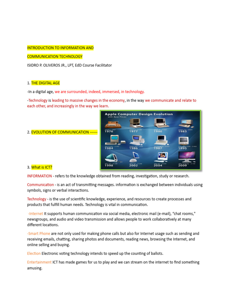 ICT Reviewer | PDF | Communication | Information Technology