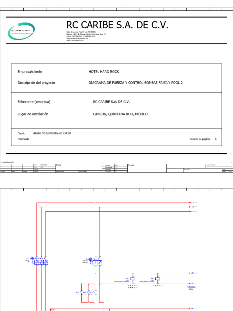 Diagrama de Fuerza y Control Bombas Family Pool 2 | PDF