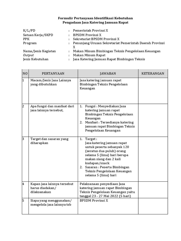 Lampiran 3 - Form Identifikasi Kebutuhan 30-10-2023 | PDF