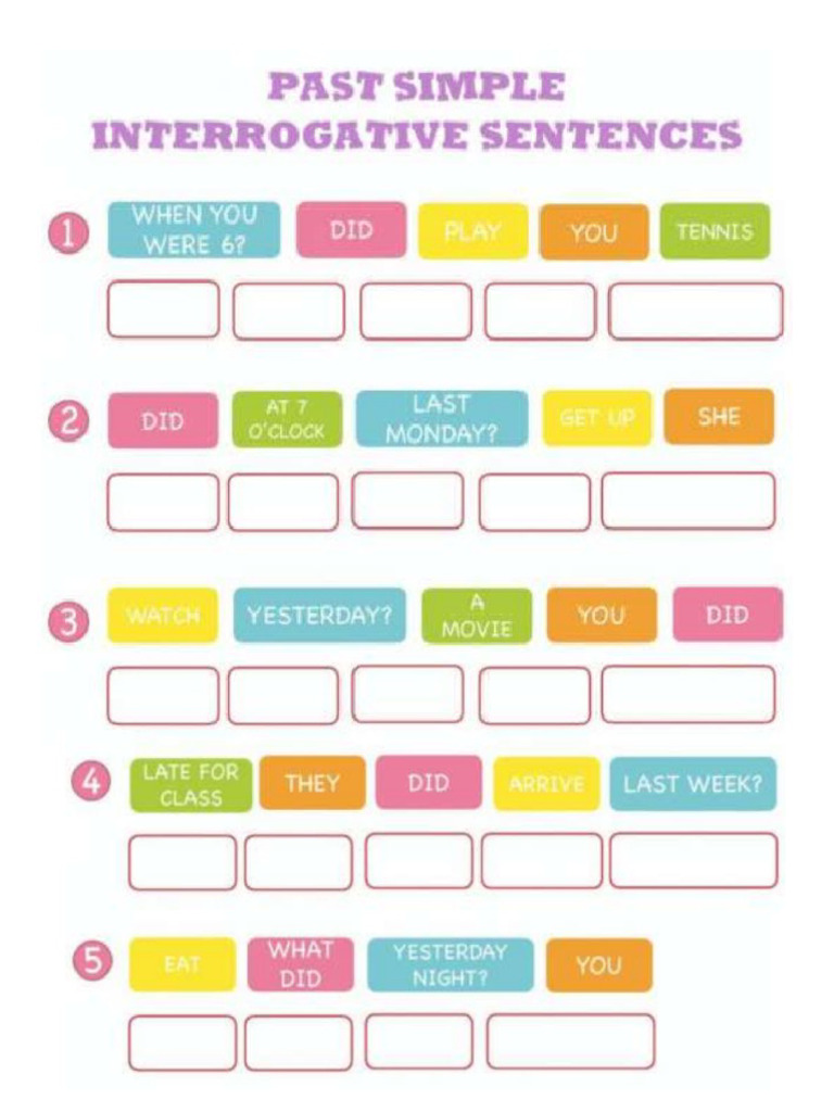 Ejercicio Past Simple Negativo Septimo | PDF