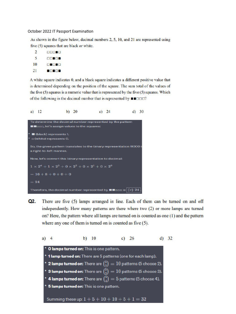 October 2022 IT Passport Examination | PDF | Computer Data Storage ...