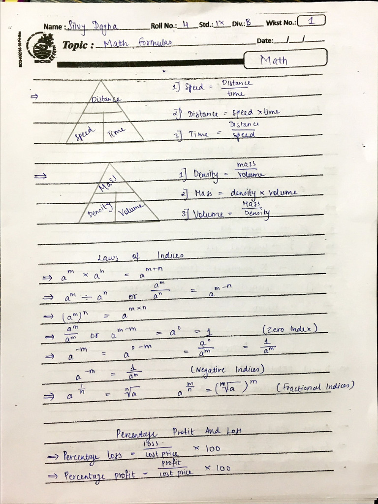 Maths Formulas | PDF