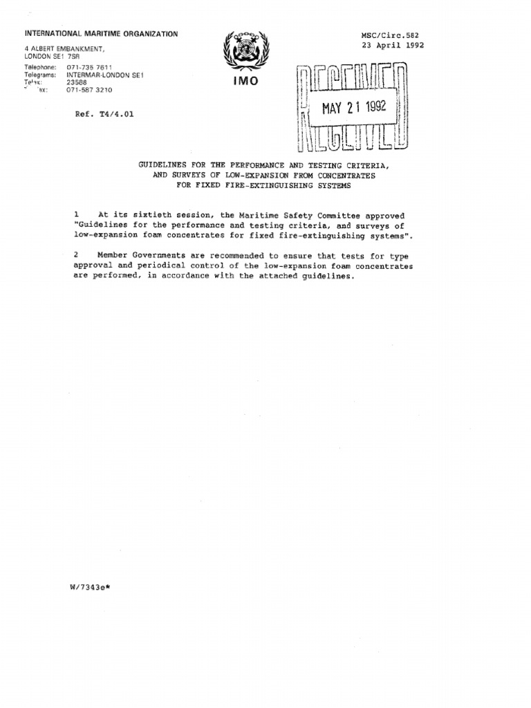 MSC 1-Circ 582 | PDF