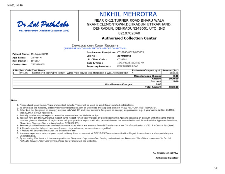 Lab Report | PDF | Receipt | Invoice