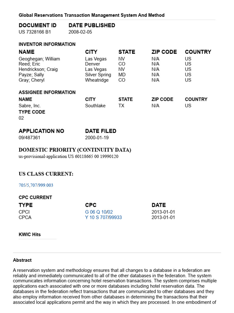 Document Id Date Published: Global Reservations Transaction Management ...