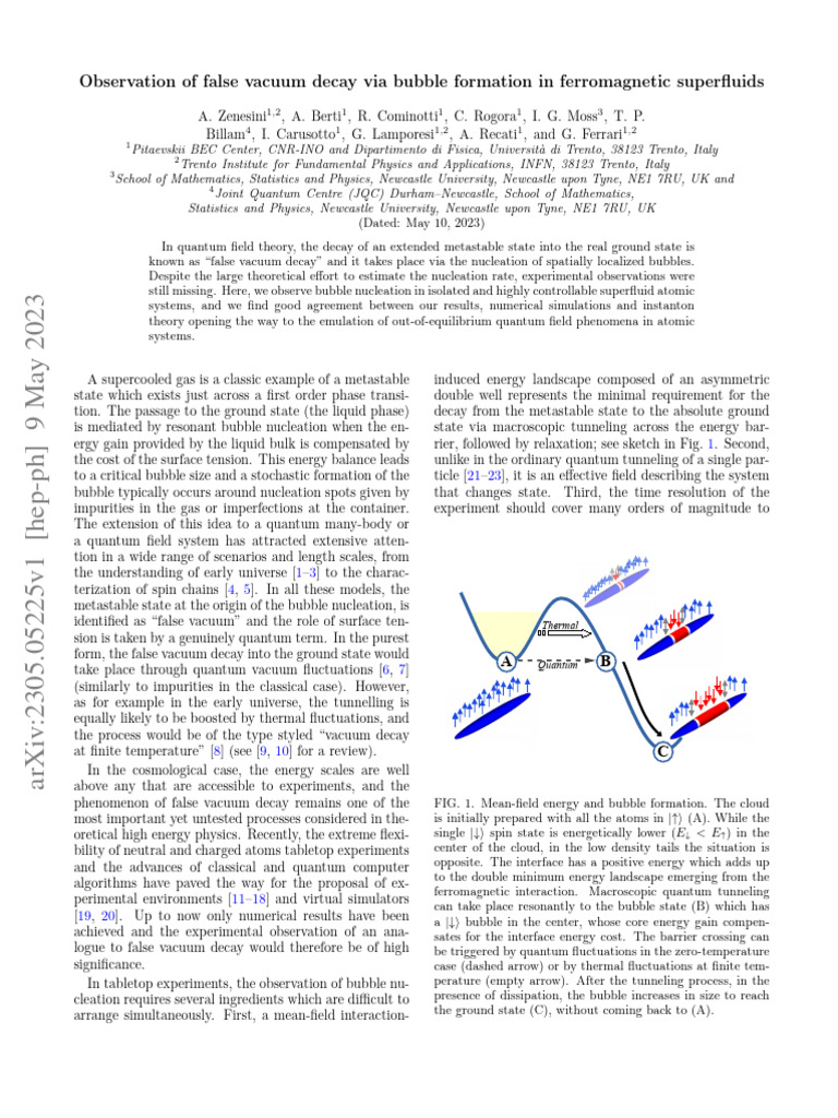 False Vacuum Decay in Superfluid Bubbles | PDF | Nucleation ...
