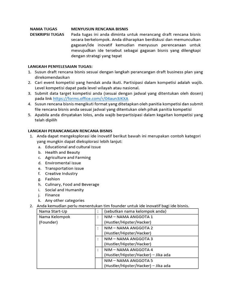 Panduan Pengerjaan Tugas | PDF