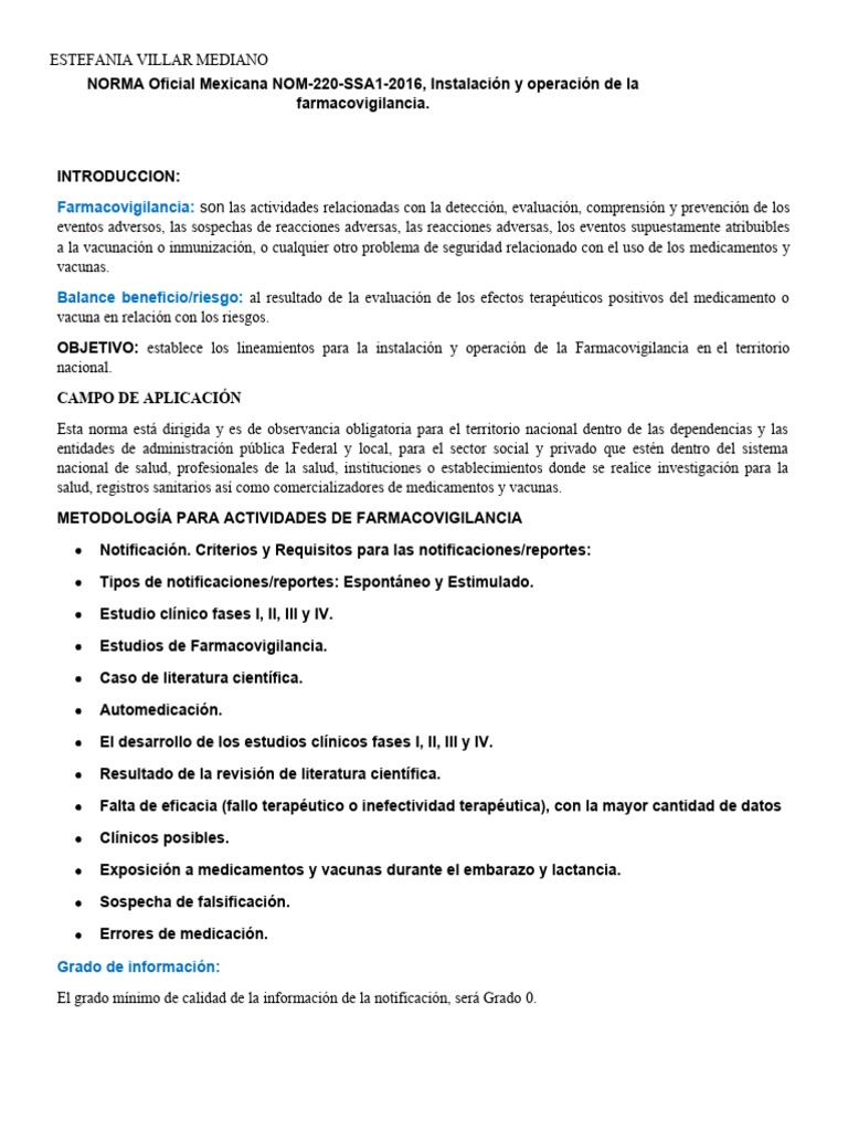 NORMA Oficial Mexicana NOM-220-SSA1-2012, Instalación y Operación de La ...