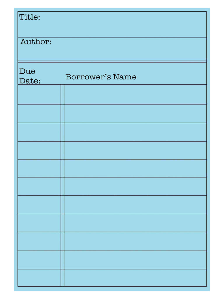 Library Book Cards | PDF