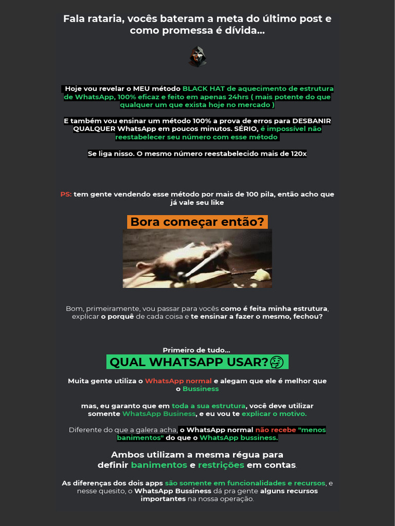 [ REAL ] WHATSAPP INBANÍVEL EM 3 HORAS COM ESSE METÓDO BLACK HAT | PDF | Gmail | Aplicativo para ...