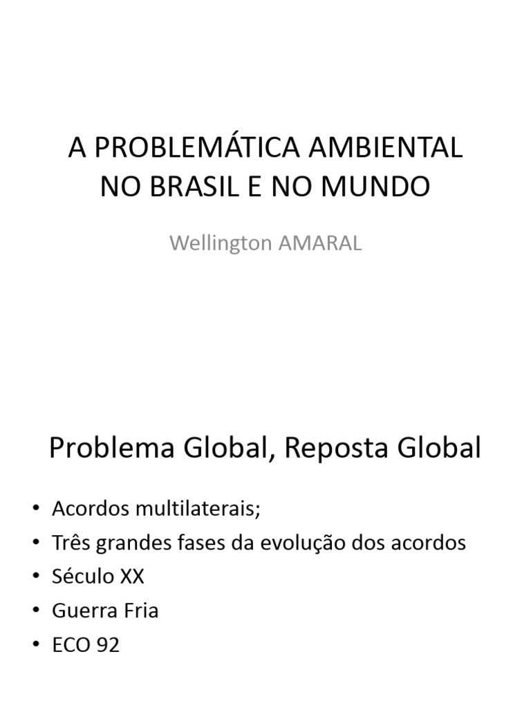 A Problemática Ambiental No Brasil E No Mundo: Wellington AMARAL | PDF ...