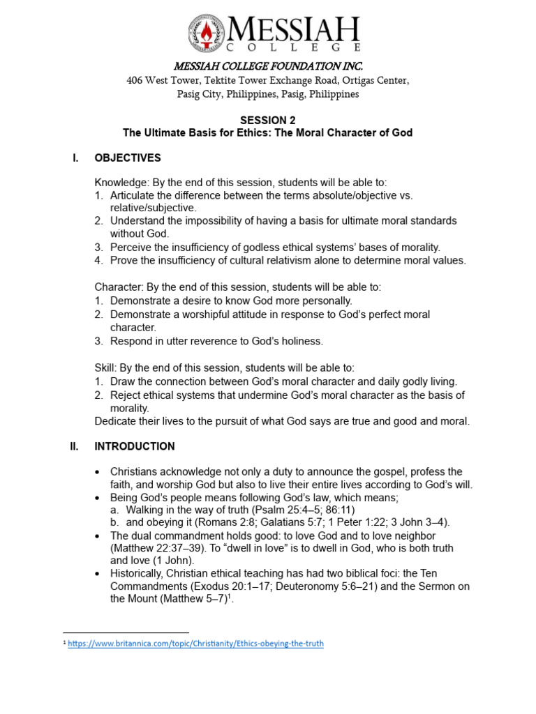 SESSION 2 Student | PDF | Objectivity (Philosophy) | Morality