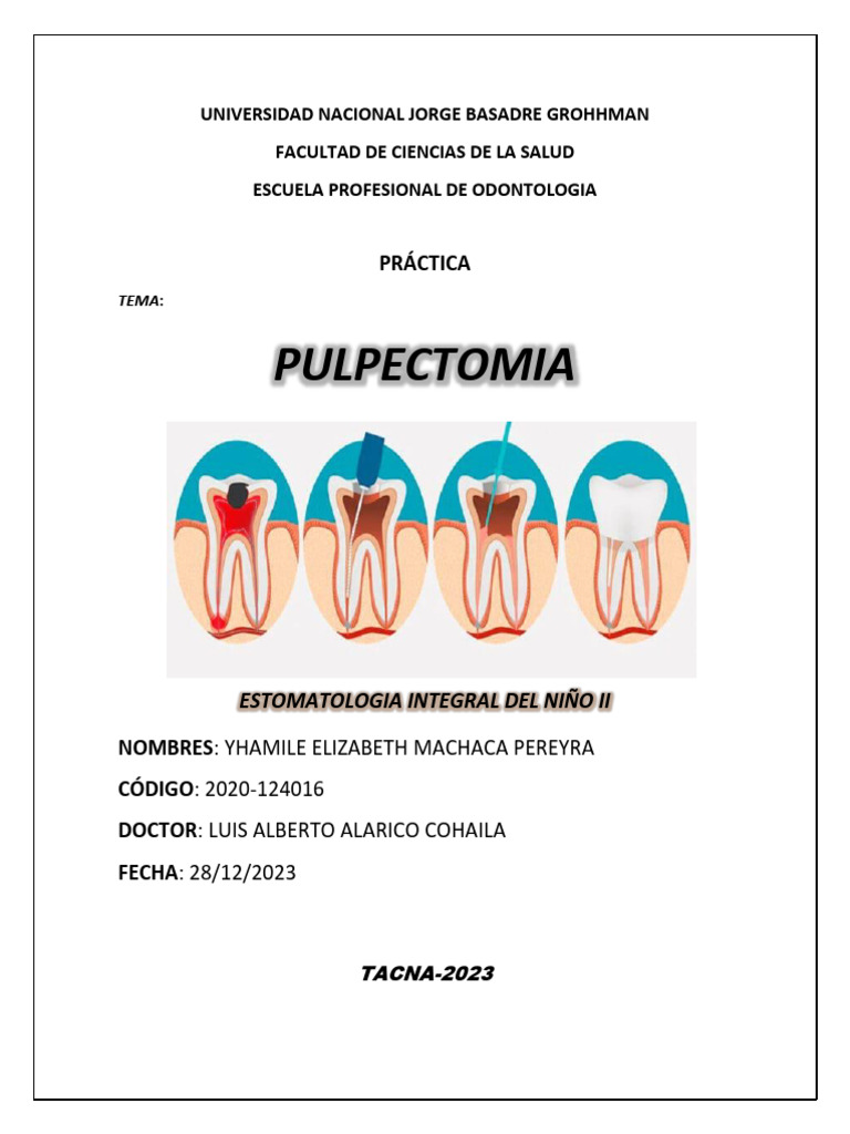 PULPECTOMIA | PDF | Ciencias de la Salud | Anatomia dental