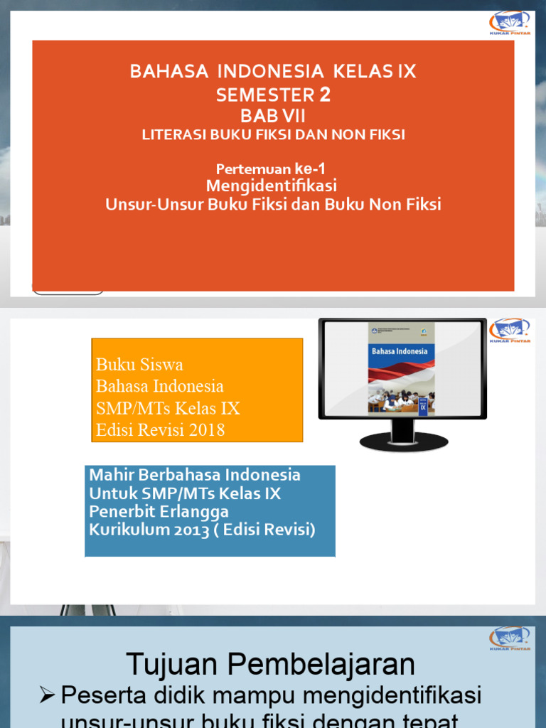 Bindo 9 Bab 7 Literasi Fiksi, Pertemuan 1 | PDF