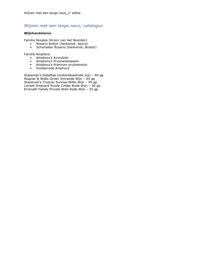 114 Wijnen Met Een Lange Neus - 1e Editie | PDF