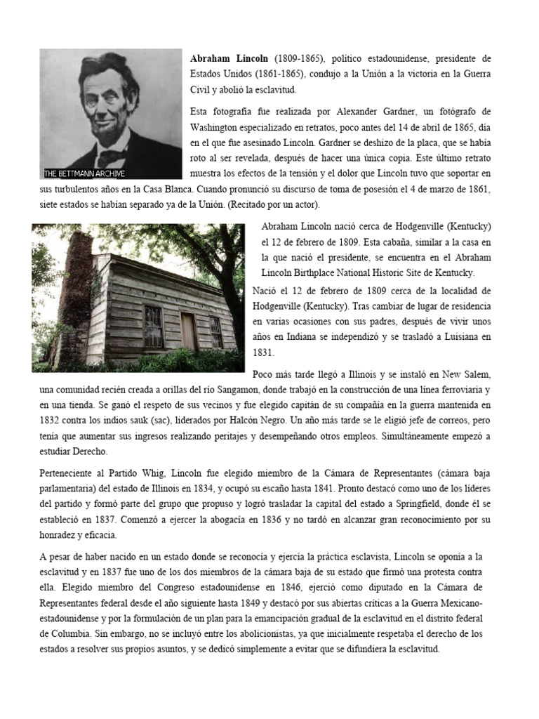 Abraham Lincoln | PDF | Estados confederados de América | Abraham Lincoln