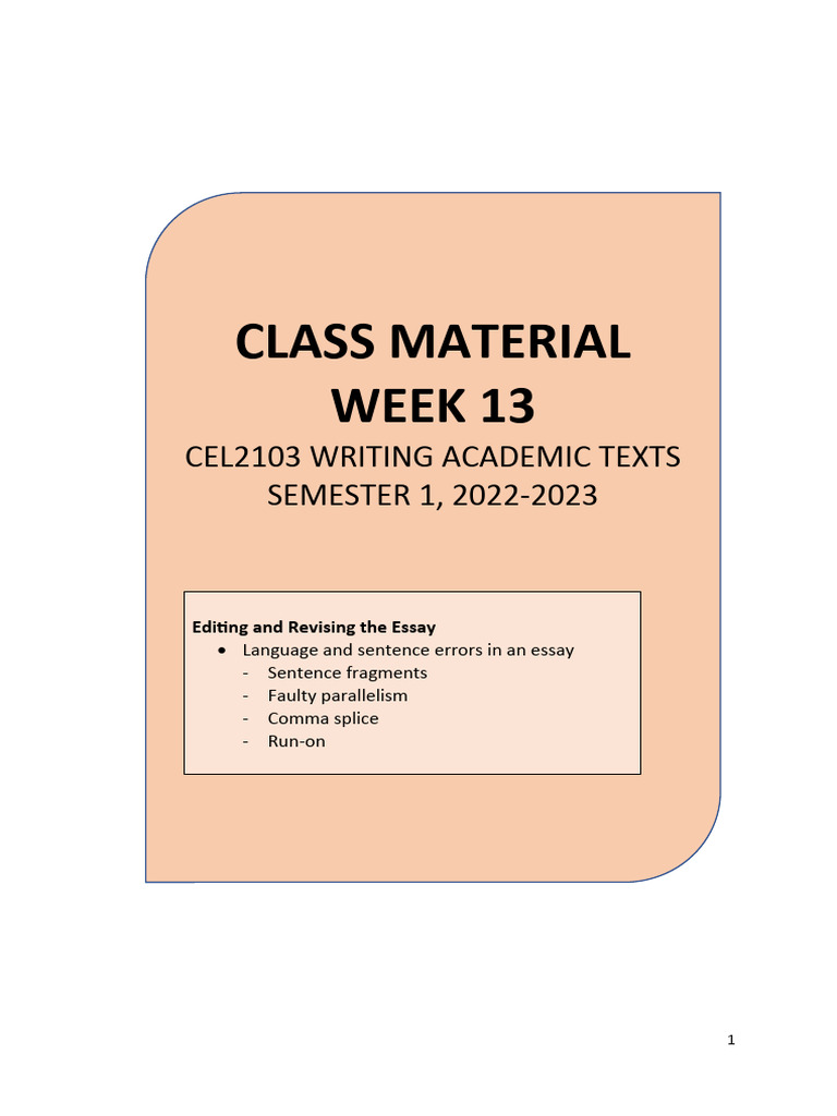 Class Material Week 13 | PDF | Books | Comma