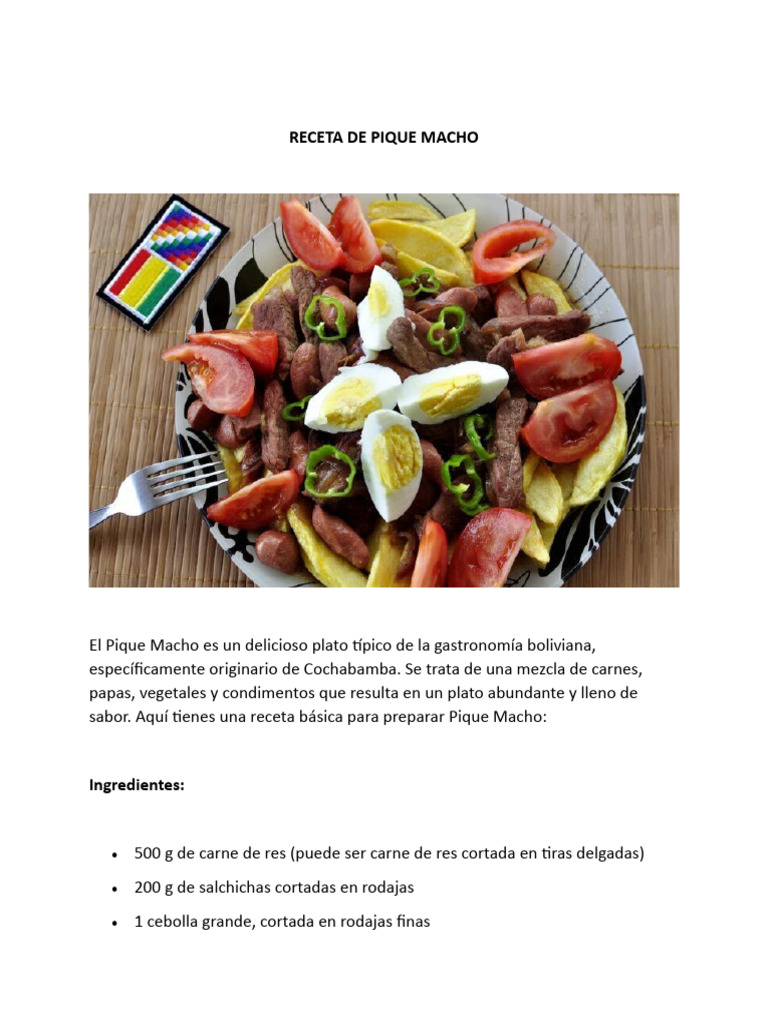 Receta de Pique Macho | PDF